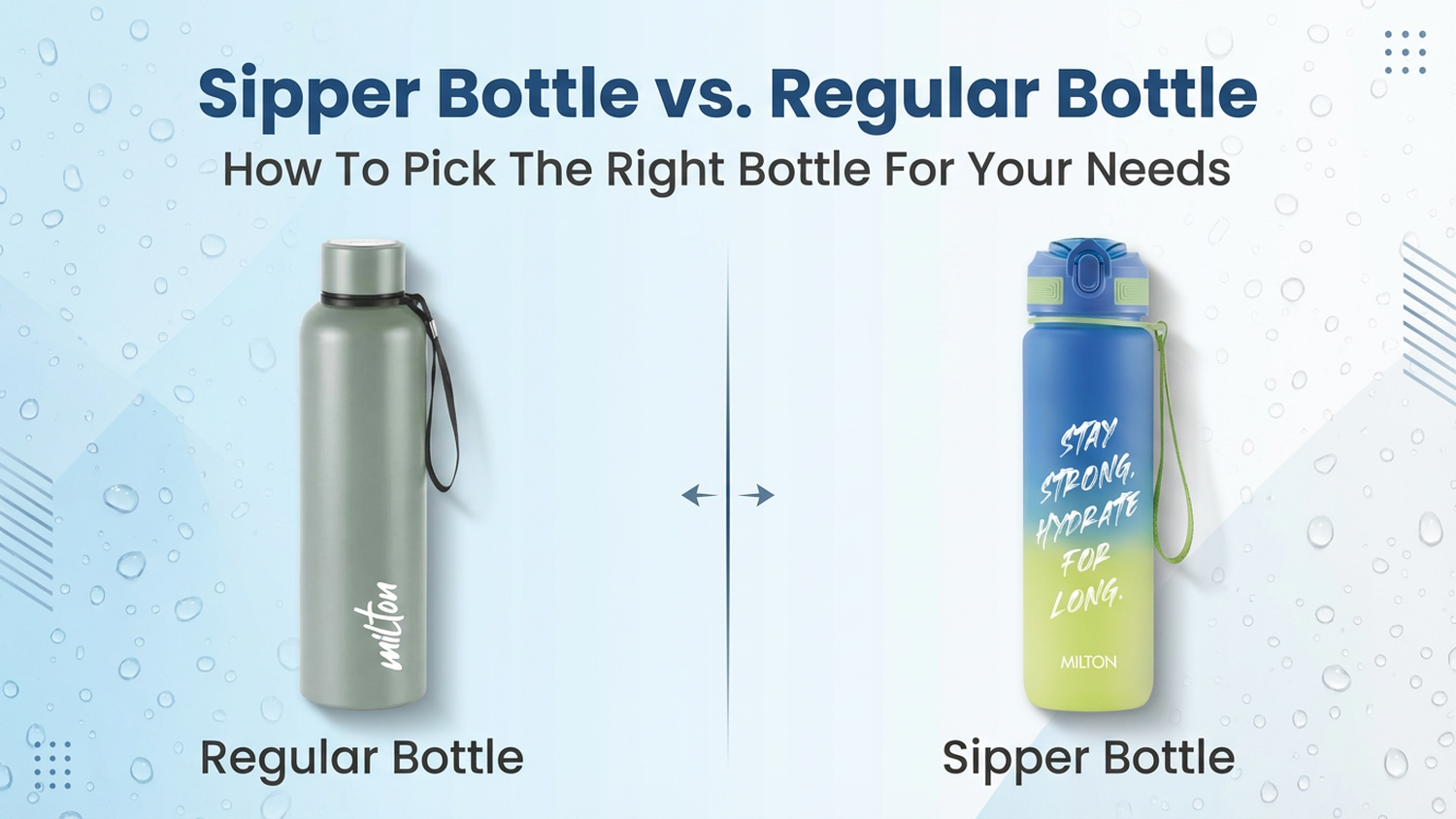 Sipper Bottle vs Regular Bottle: Key Differences & Features | Milton