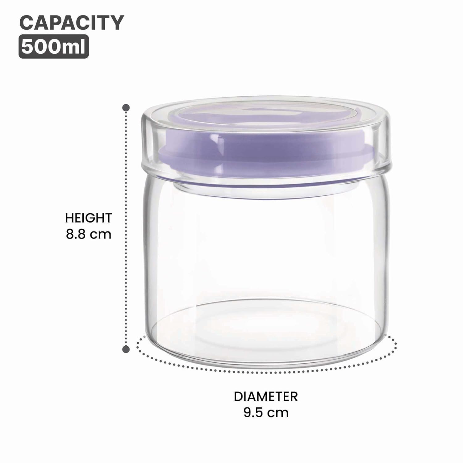 Buy Treo Alin Jar With Glass Lid Online at Best Price | Milton