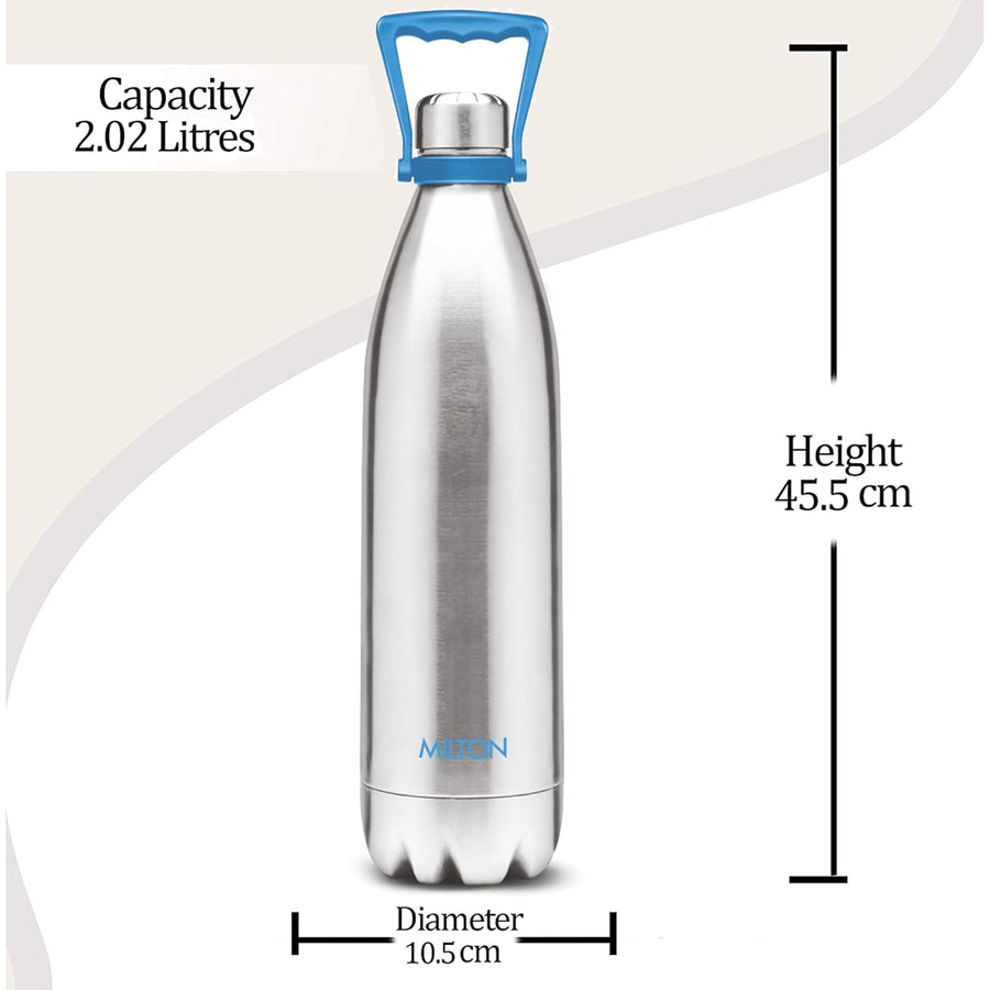 Buy Duo Thermosteel Bottle 1.7L, 2L, 2.2L with Handle, Silver - Milton