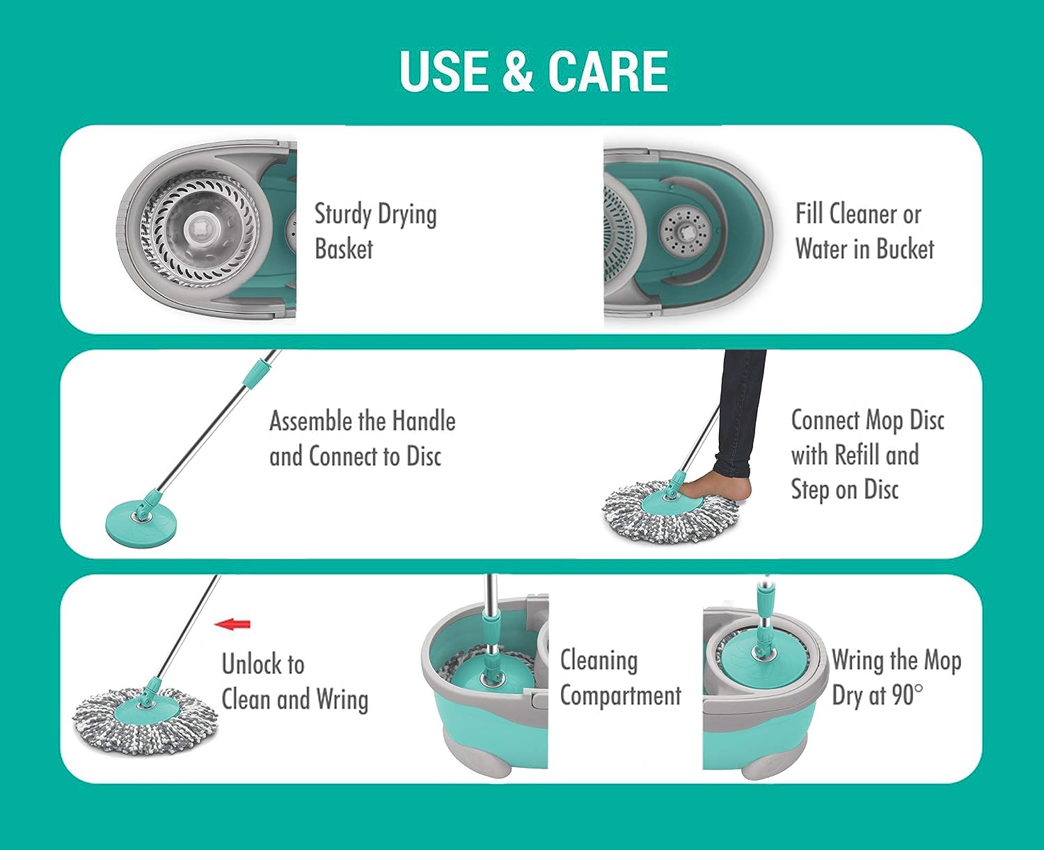 Buy Spotzero Swift Spin Mop Online at Best Price | Milton
