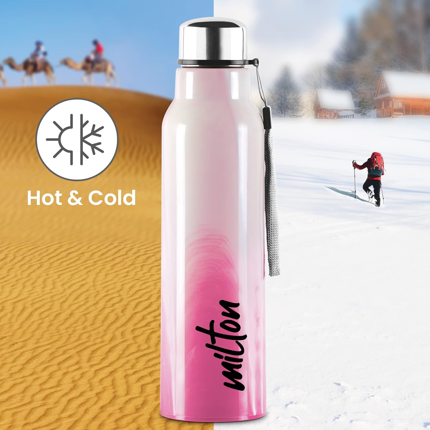 Buy Steel Marble Water Bottle 520ML & 630ML Online - Milton
