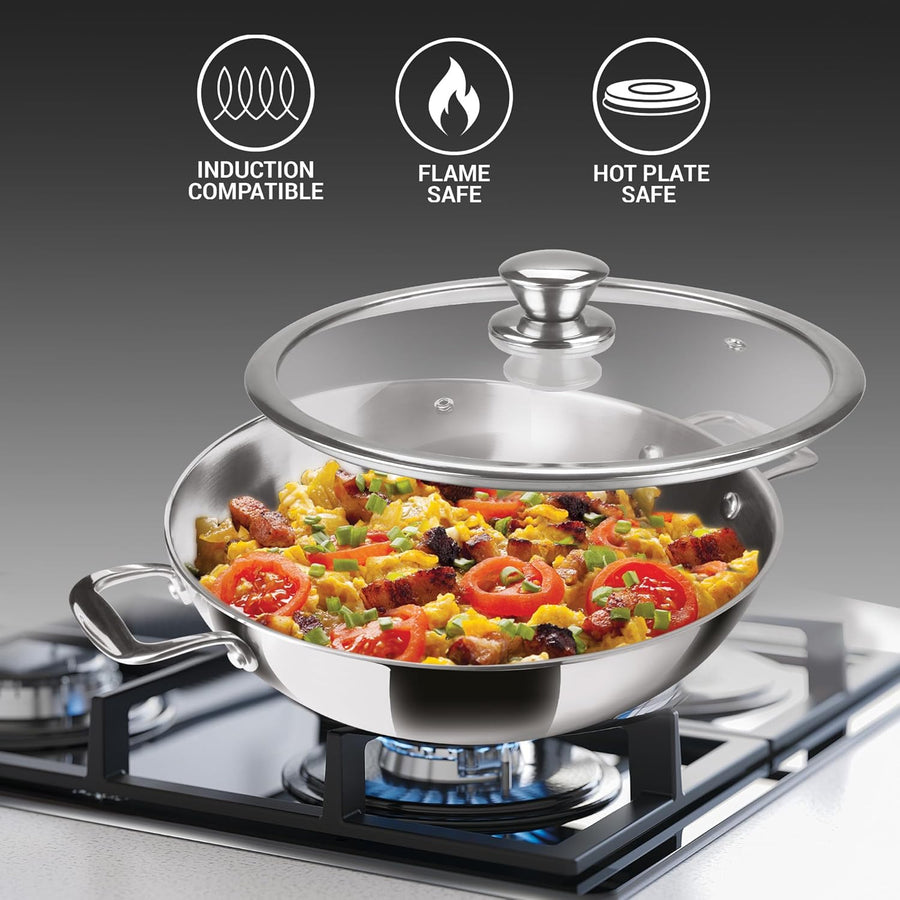 Triply Stainless Steel 4 Pc Induction Cookware Set (Procook By Milton)