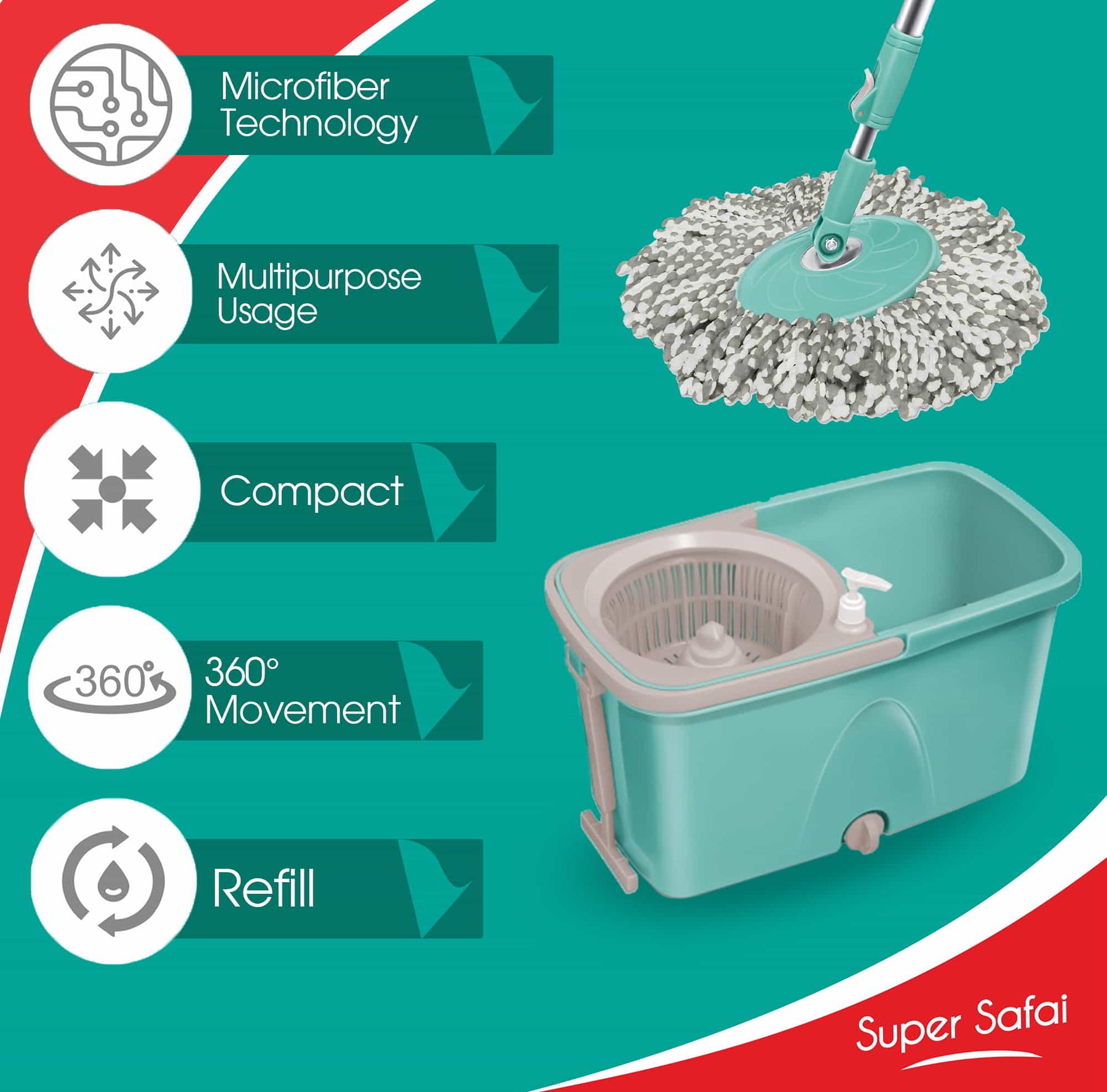 Buy Spotzero Classic Spin Mop Online at Best Price | Milton
