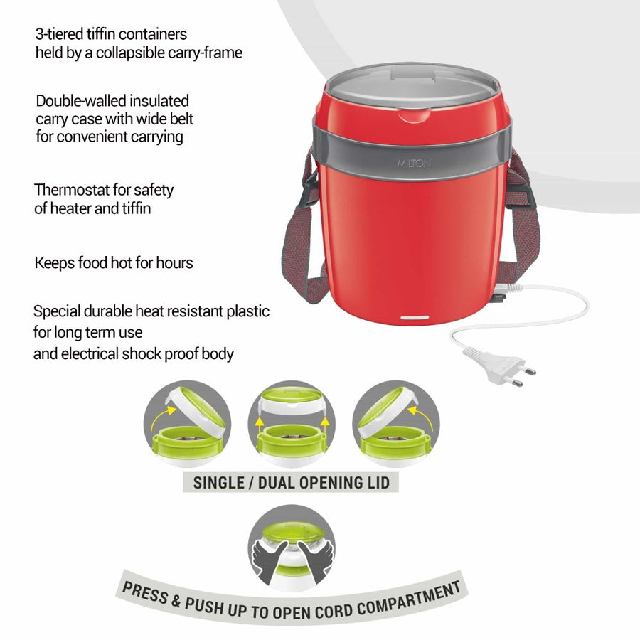 Buy Futron Electric Tiffin Box, 3PCS, 4PCS Tiered Containers - Milton