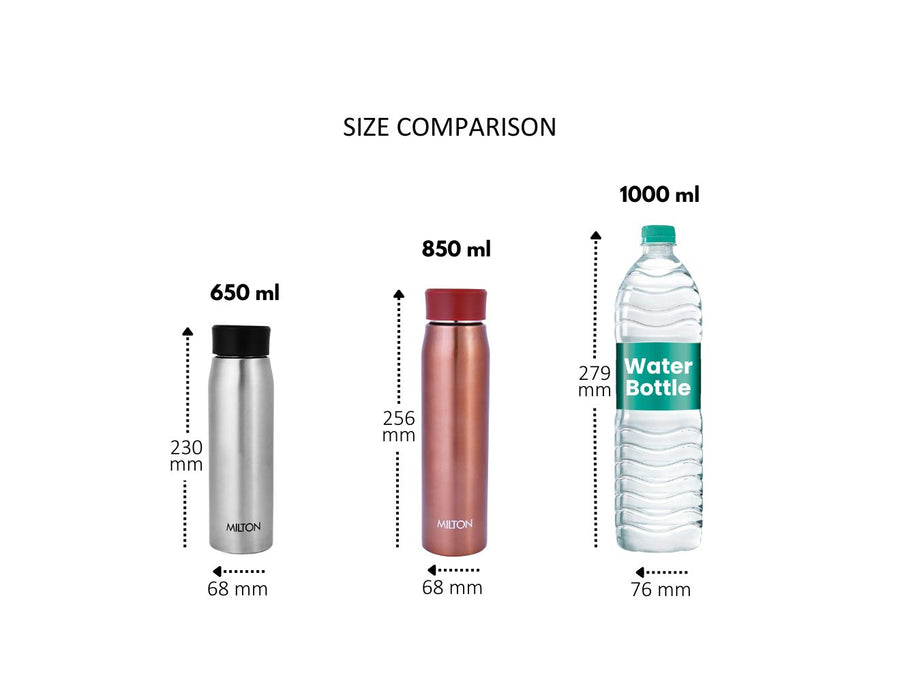 Buy Handy Stainless Steel Bottle 650ML, 850ML Online - Milton