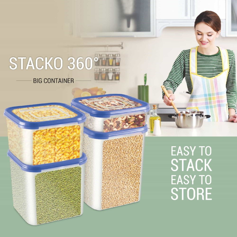 Buy Stacko 360 Square Container 1.5L, 3L, 4.5L, 6L Online in India - Milton