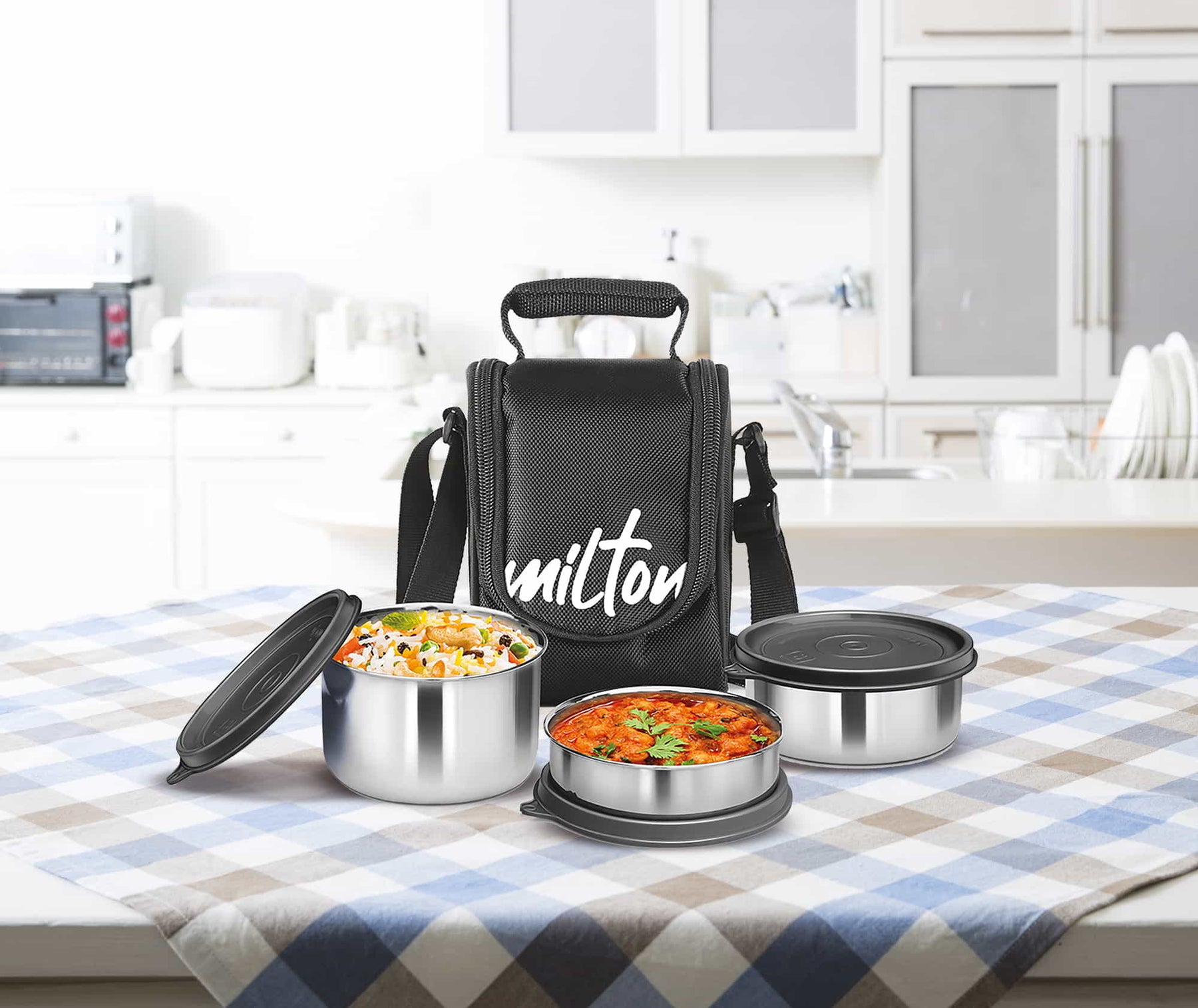 Buy Tasty Lunch, Steel Softline Tiffin Box Online - Milton