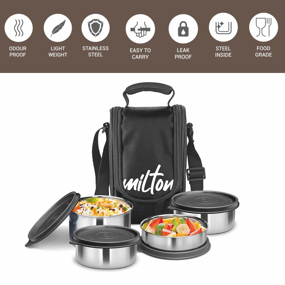 Buy Tasty Lunch, Steel Softline Tiffin Box Online - Milton